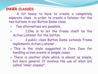 GUI components in Java | PPTX