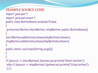 GUI components in Java | PPTX | Programming Languages | Computing
