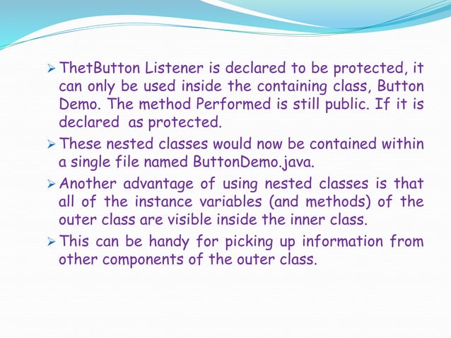 GUI components in Java | PPTX | Programming Languages | Computing