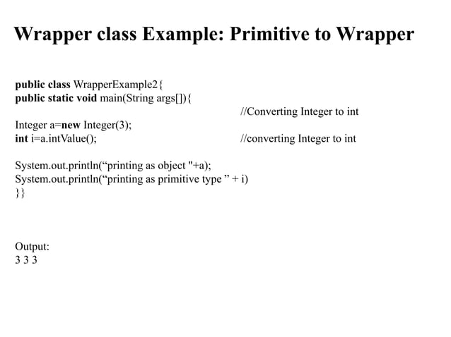 Java String String Buffer And Wrapper Class Ppt