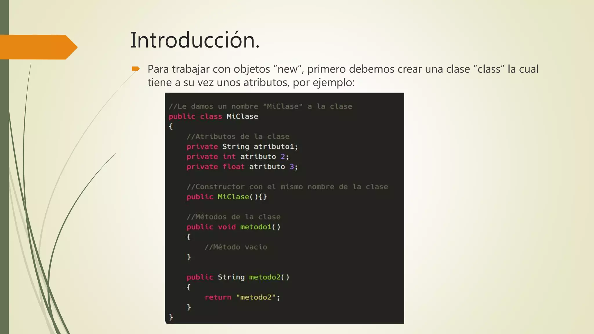 Construcción de objetos en Java | PPT