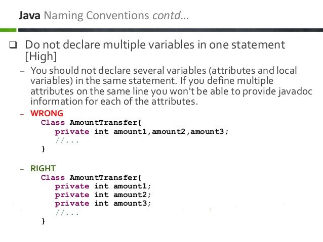 Java And J2ee Coding Conventions