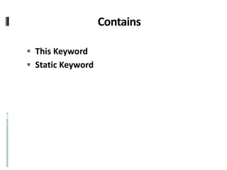 This and Static Keyword | PPTX