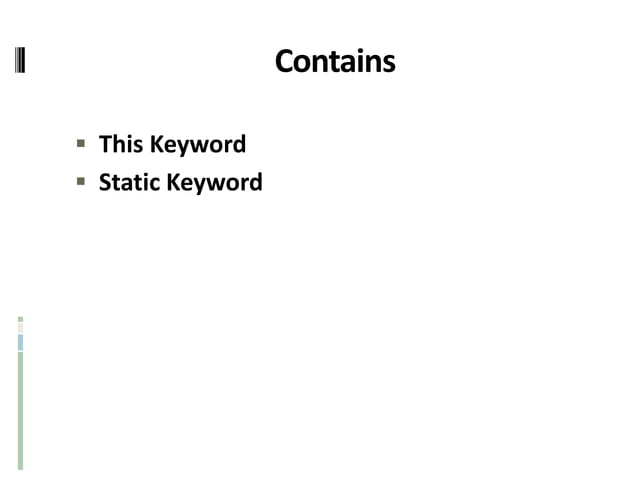 This and Static Keyword | PPT