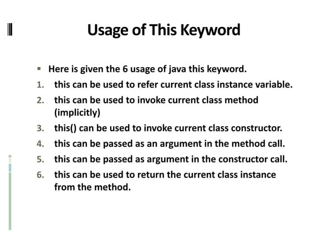 This and Static Keyword | PPT