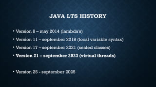 java 21 unleashed: exciting new features since java 17! | PPTX