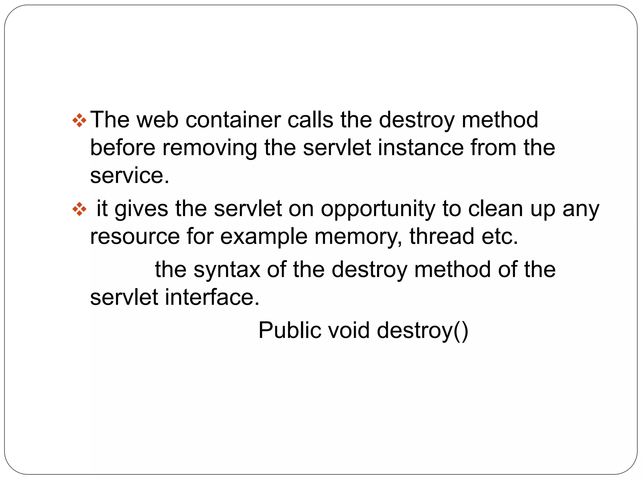 LIFE CYCLE OF SERVLET | PPTX