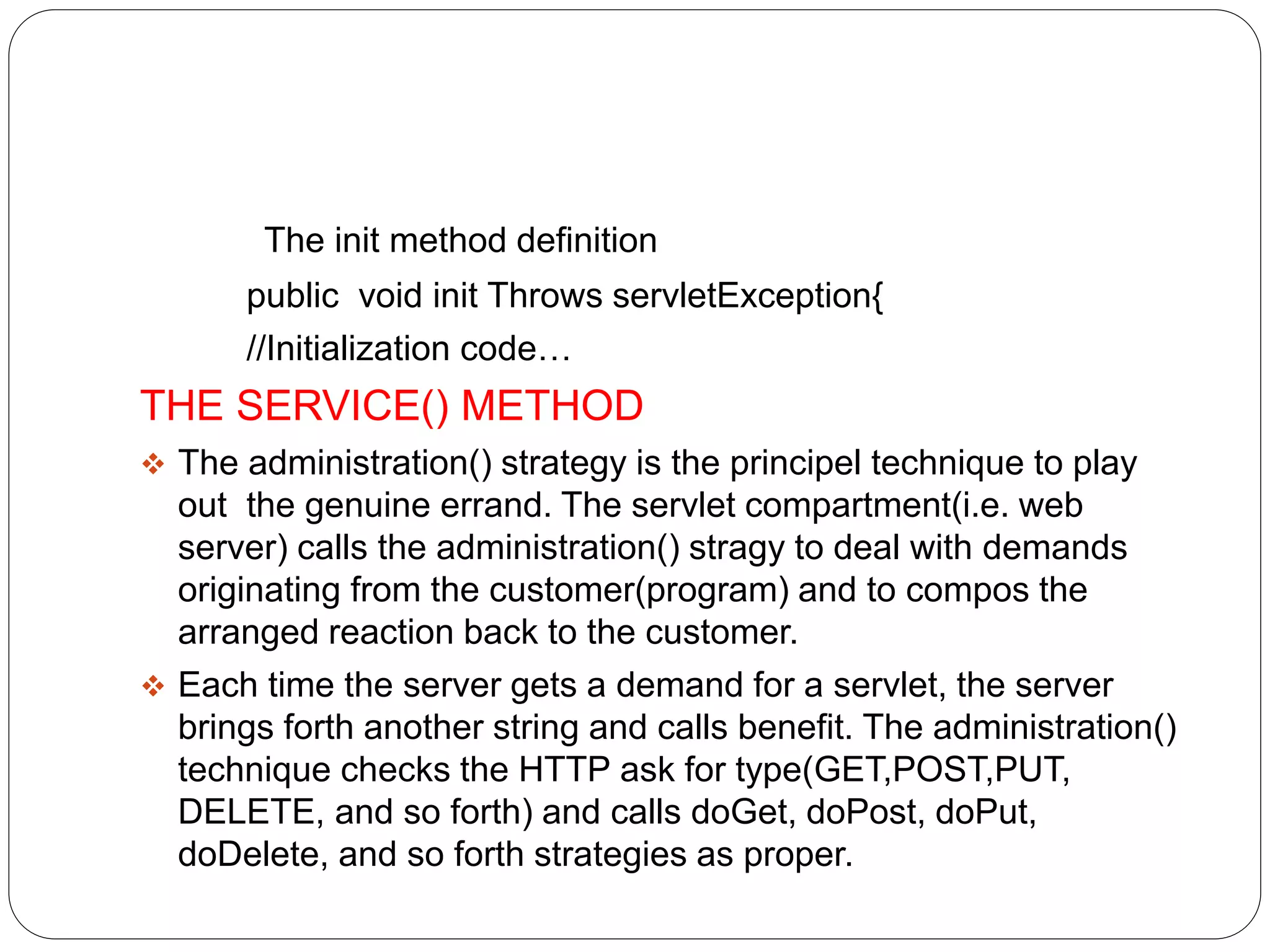 LIFE CYCLE OF SERVLET | PPTX