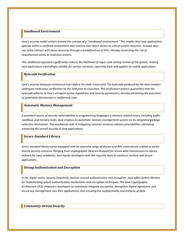 Java A Secure Programming Language For Todays Market Pdf Programming Languages Computing