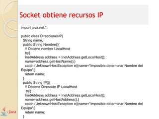NETWORKING EN JAVA CLASSES IN THE JDK... | PPT
