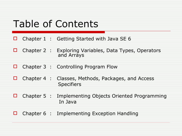 Java 6 In Simple Steps | PPT