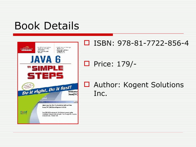 Java 6 In Simple Steps | PPT