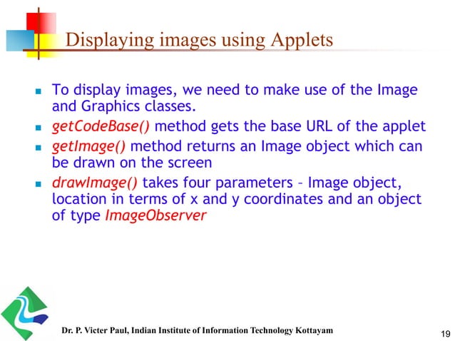 Java applet programming concepts | PPT