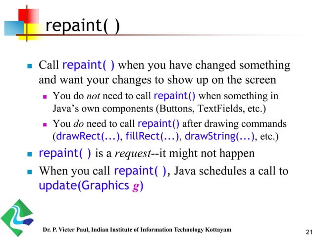Java applet programming concepts | PPT