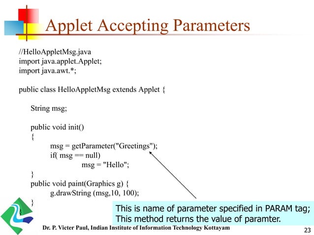 Java applet programming concepts | PPT