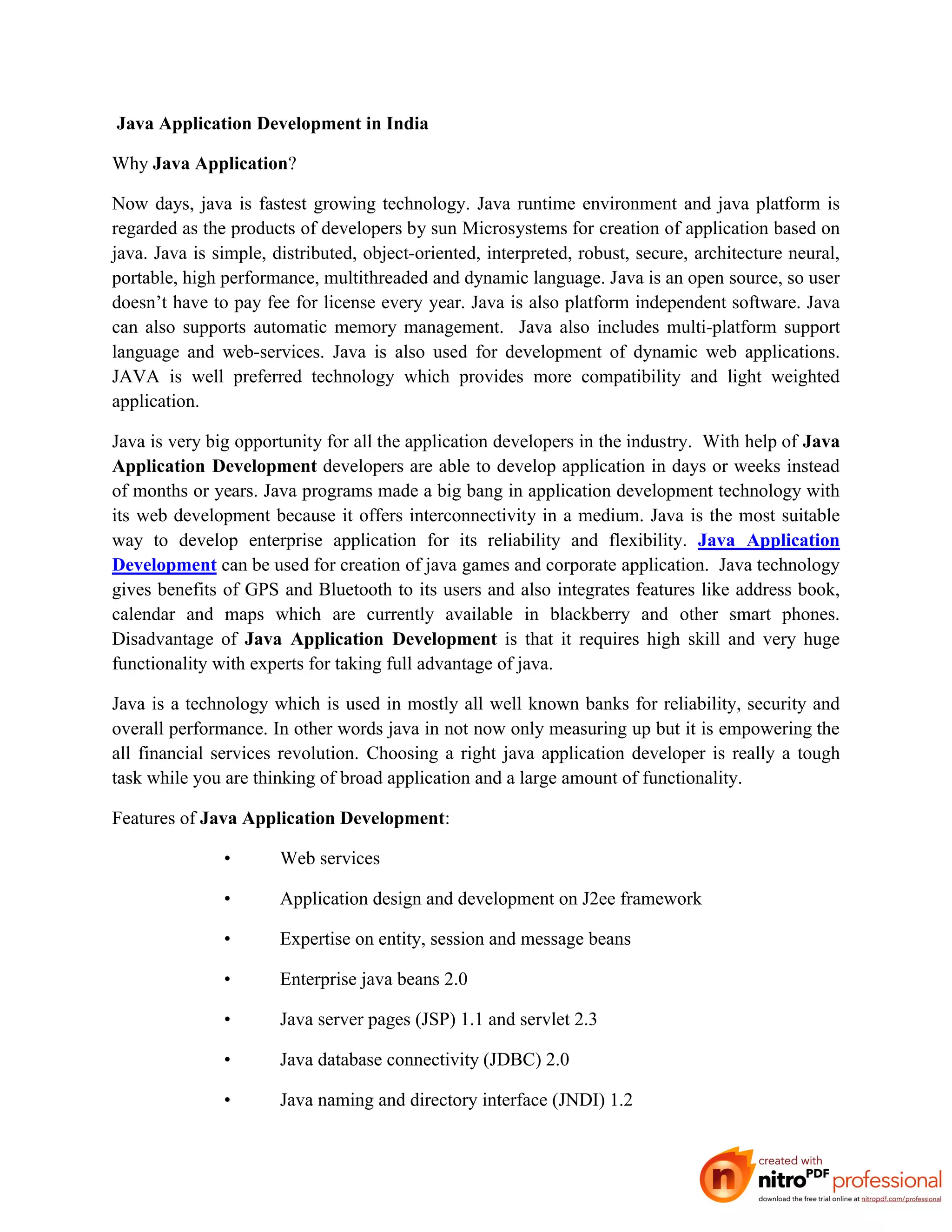 Java application-development-in-india | PDF