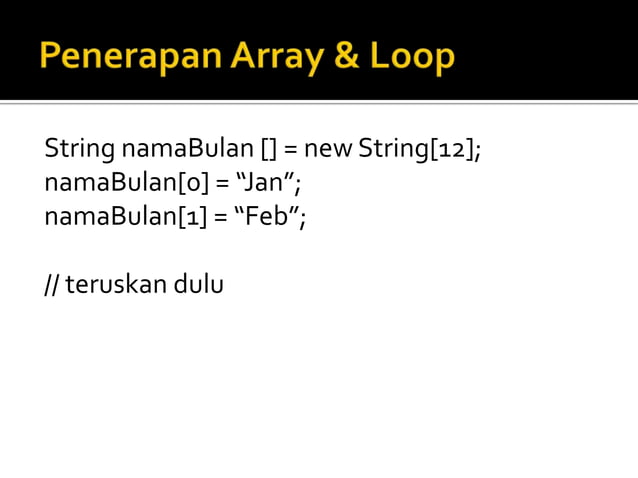 Modul Kelas Programming : Java array | PPTX