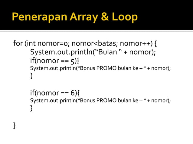 Modul Kelas Programming : Java array | PPTX