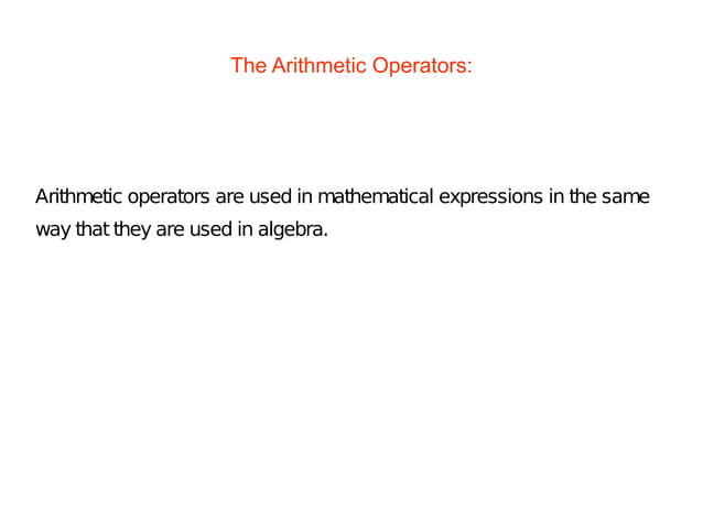 Java Basic Operators | PPT
