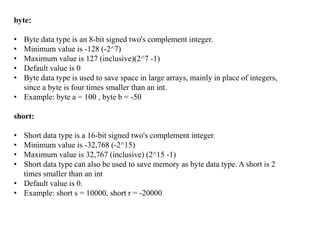 Java - Basic Datatypes.pptx | Programming Languages | Computing