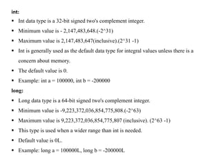 Java - Basic Datatypes.pptx | Programming Languages | Computing