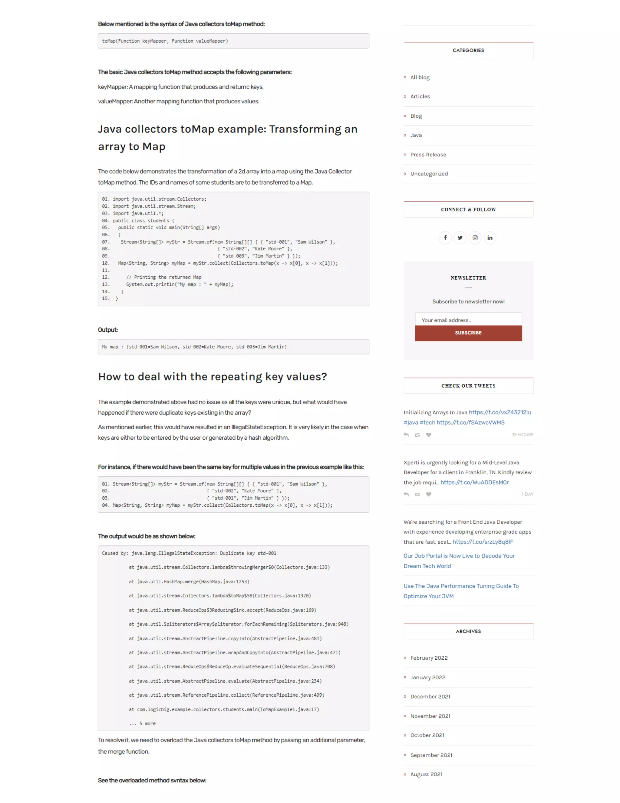 Java 8 Collectors toMap | PDF