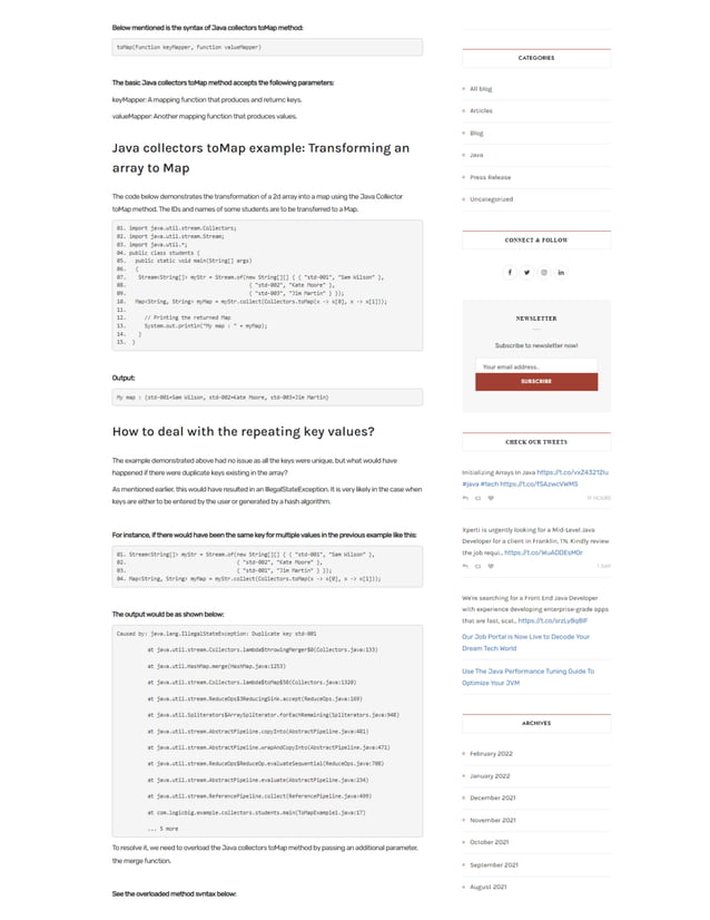 Java 8 Collectors toMap | PDF Java 8 Collectors toMap | PDF