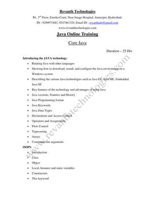 Java Online Training | PDF