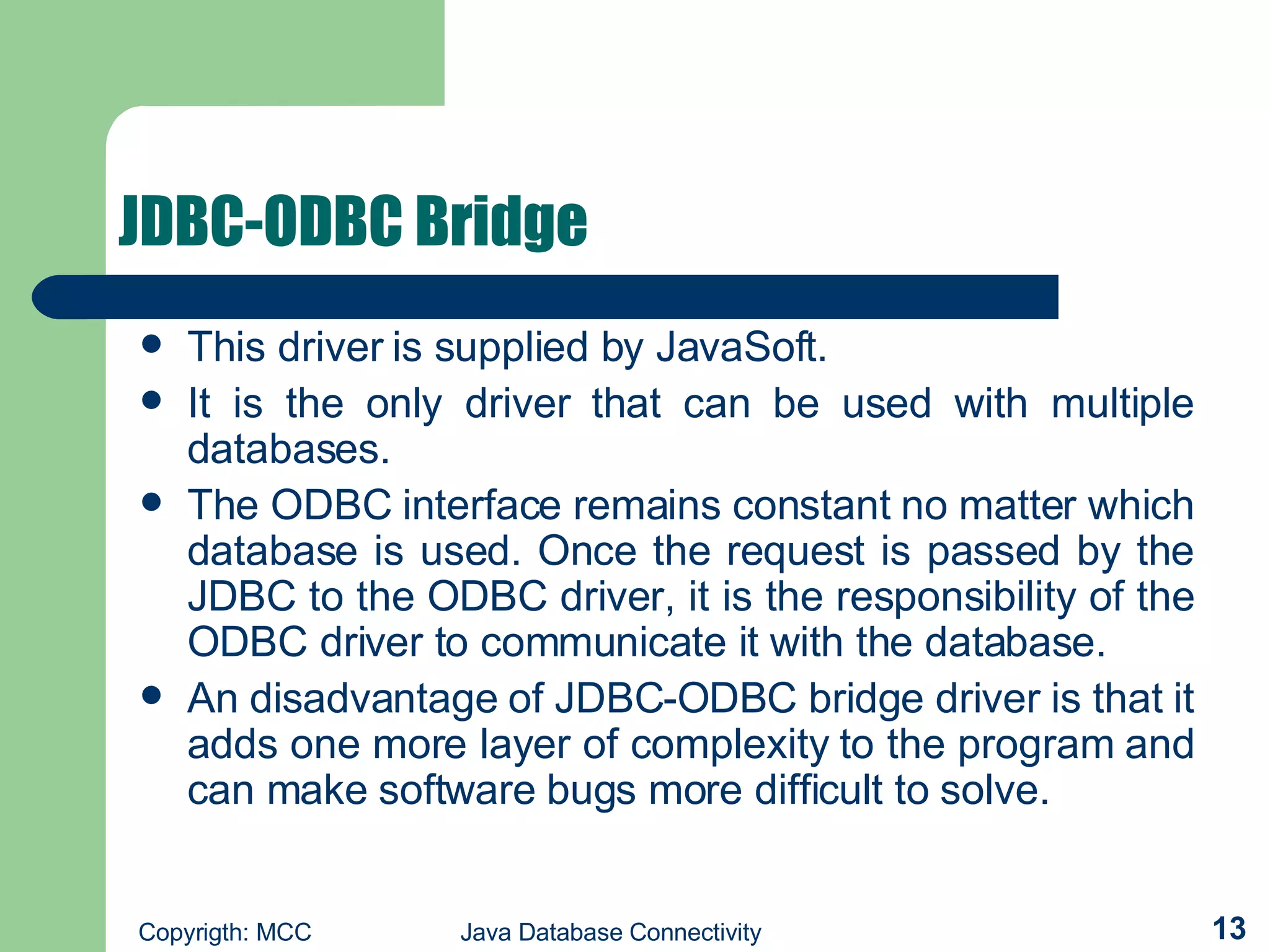 Java Database Connectivity Ppt 7732