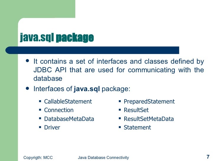 Java Database Connectivity