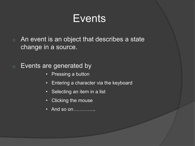 Java event processing model in c# and java | PPT