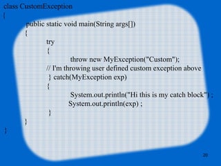 Java exception | PPT