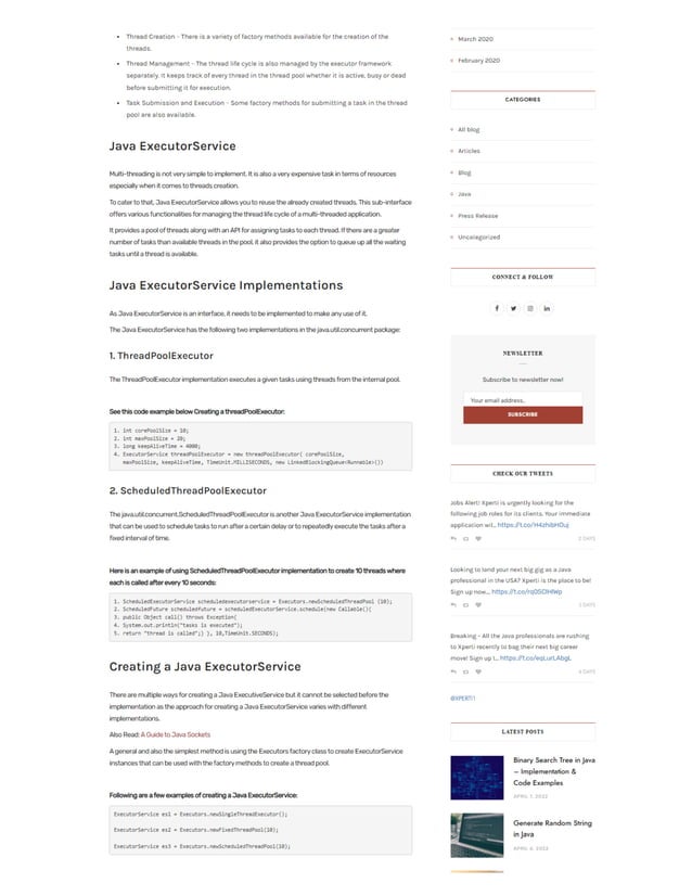 A Guide to the Java ExecutorService | PDF