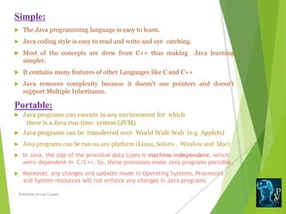 Java features | PPT | Programming Languages | Computing