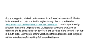 java-full-stack-course-in-coimbatore-nextskilltechnologies | PPTX