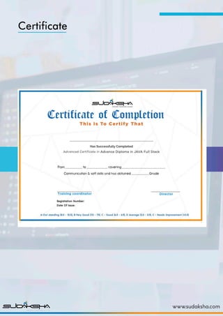 Java Full Stack Training by Sudaksha | PDF