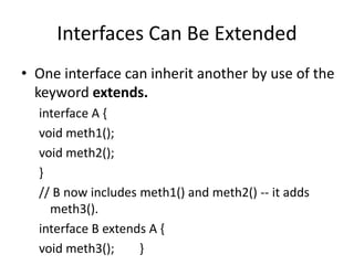 Java interface | PPTX | Programming Languages | Computing
