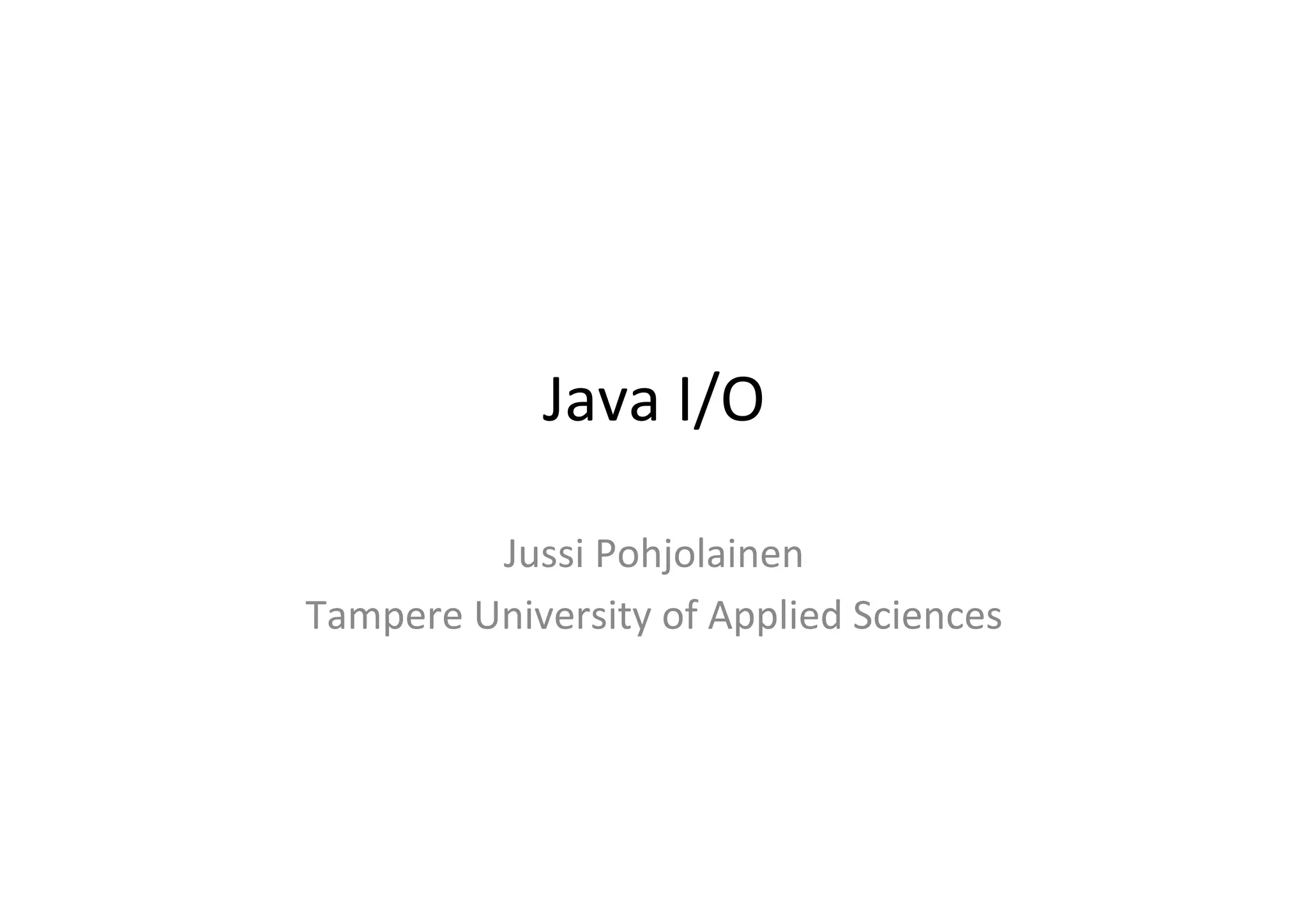 Java I/O | PDF