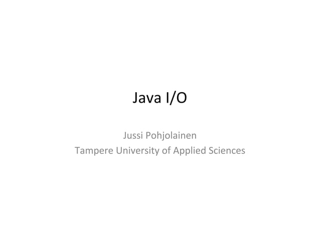 Java I/O | PDF | Programming Languages | Computing