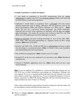 Java/J2EE CV Guide | PDF | Web Development | Internet