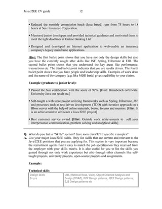 Java/J2EE CV Guide | PDF | Web Development | Internet