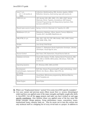 Java/J2EE CV Guide | PDF | Web Development | Internet