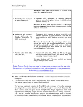 Java/J2EE CV Guide | PDF | Web Development | Internet