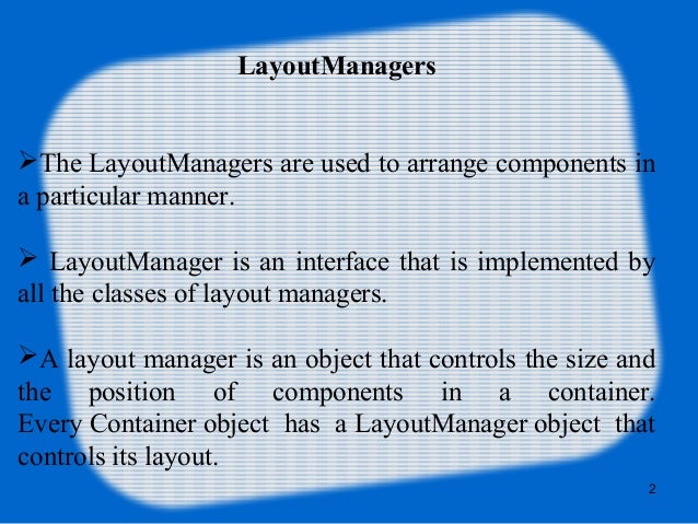 Java Swing Layout Managers Decoration Examples