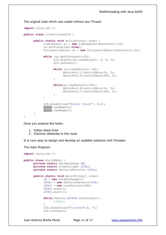 Java lejos-multithreading | PDF
