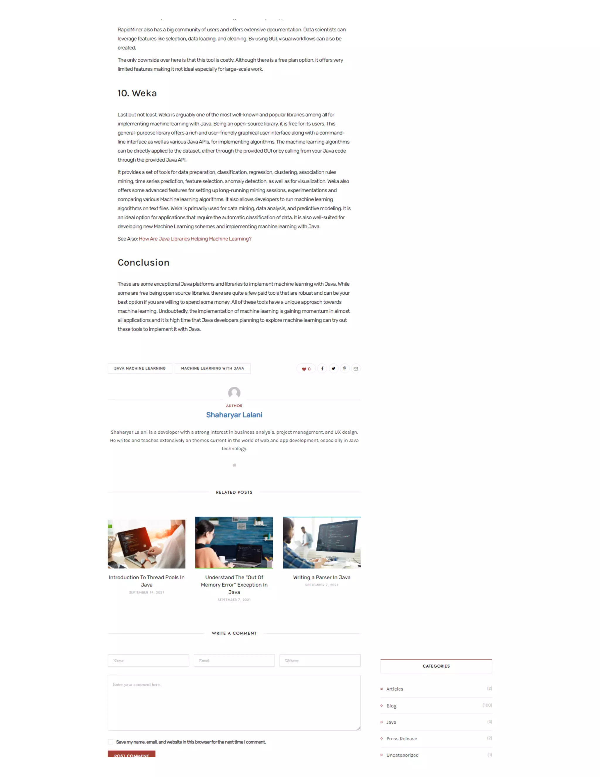 Top 10 Java Machine Learning Tools And Libraries | PDF