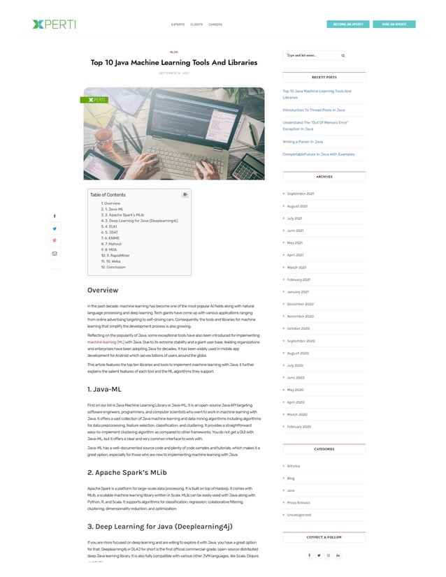 Top 10 Java Machine Learning Tools And Libraries | PDF