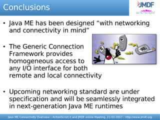Java ME Networking & Connectivity | PPT