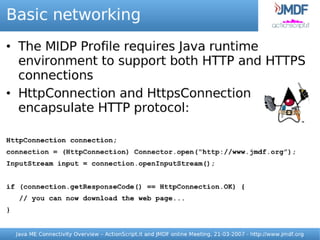 Java ME Networking & Connectivity | PPT