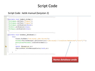 Java membuat form data mahasiswa | PPT